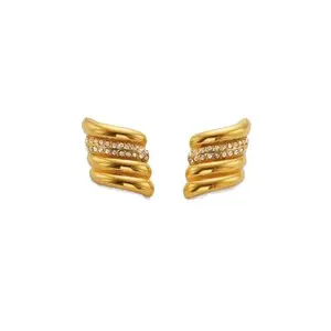 DECOLET THE LABEL Ripple Hoop Earrings - Gold