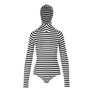 IOANA CIOLACU Striped Hooded Jersey Bodysuit
