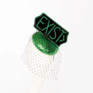 Victoria Grant Exist Embellished Fascinator - Green/black