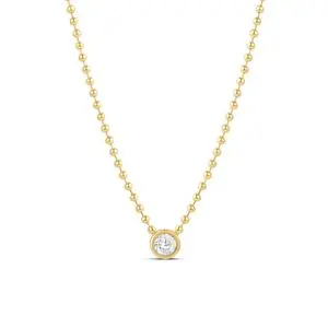 SHYMI Bezel Round Pendant Ball Chain - Gold