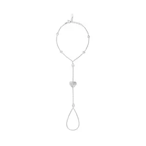 SHYMI Fluted Heart Hand Chain - Silver