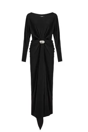 NOCTURNE One-shoulder Cut-out Maxi Dress - Black