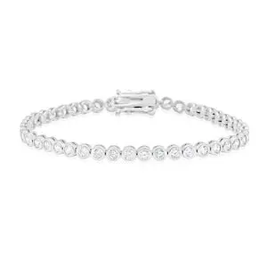 SHYMI Classic Bezel Set Tennis Bracelet - Silver