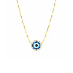 SPERO LONDON Halo Evil Eye Sterling Silver Necklace - Blue
