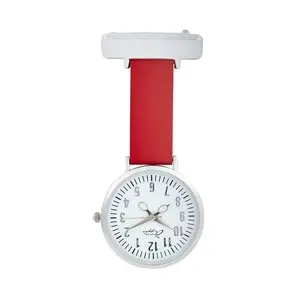 BERMUDA WATCH COMPANY Annie Apple Leather Nurse Fob Watch - Red