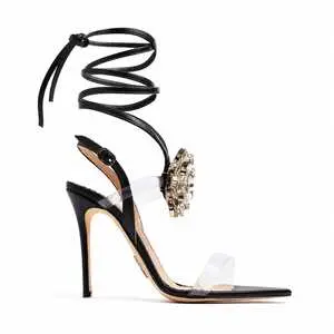CEDRICK MCDONALD Leather Cristallo Sandal - Black