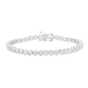 SHYMI Classic Bezel Set Tennis Bracelet - Silver