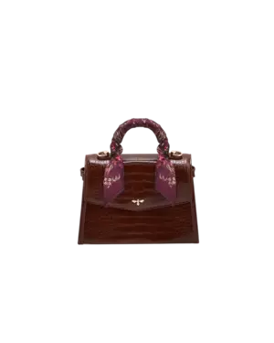 FABLE ENGLAND Eliza Croc Effect Top Handle Bag - Red
