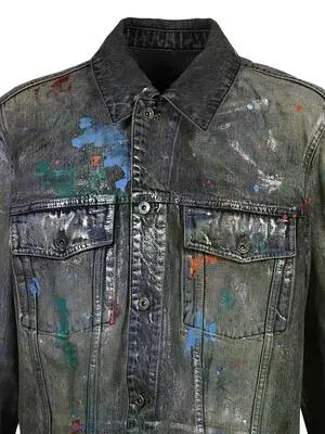 We11Done Painted-detail Denim Jacket