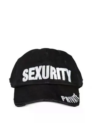 PROTOCOL INDEX Distressed Embroidered Cap - Black