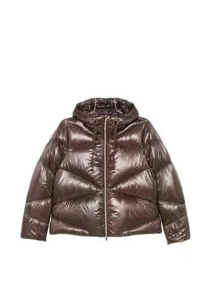 Herno Quilted Hooded Jacket - Brown