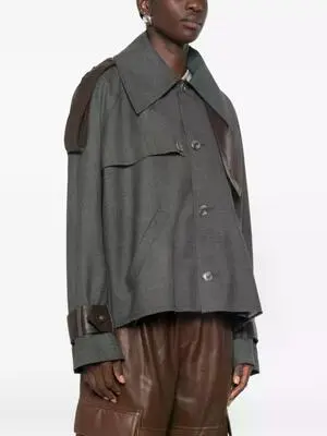 SONIA CARRASCO Contrast-panel Button-up Coat