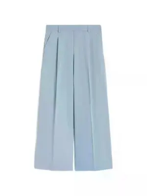 Max Mara Pleated Wide-leg Trousers - Blue