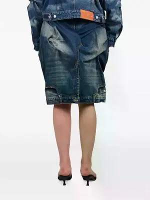 Natasha Zinko Double Layered Denim Midi Skirt