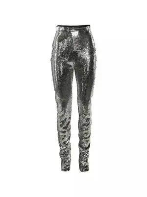David Koma Sequinned Slim-fit Trousers - Silver