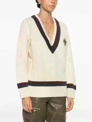Zimmermann Valiant Cable-knit V-neck Sweater - Neutrals