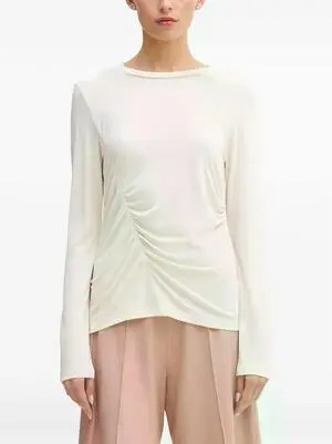 Sisley Ruched Long-sleeve T-shirt - Neutrals