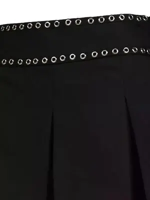 R13 Eyelet-embellished Pleated Mini Skort