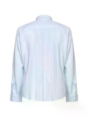 AMI Paris Striped Cotton Shirt With De Coeur Button Down