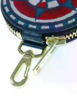 BLACK MEANS Embroidered Leather Coin Case