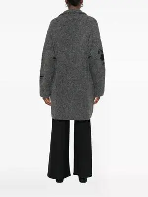 SEMICOUTURE Floral-intarsia Notched-lapels Coat