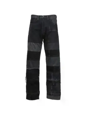 ANT Patchwork Wide-leg Jeans - Black