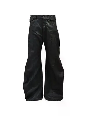 JULIUS Coated Flare-leg Jeans - Black