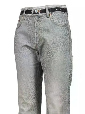 Andersson Bell Leopard-print Faded Jeans