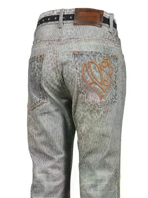 Andersson Bell Leopard-print Faded Jeans