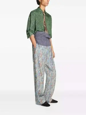 Dries Van Noten Contrast-waist Jacquard Pants