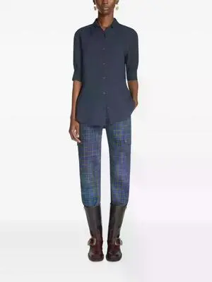 Dries Van Noten Cuffed Crepe Shirt - Blue