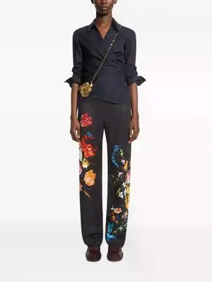 Dries Van Noten Elasticated Viscose Pants - Black