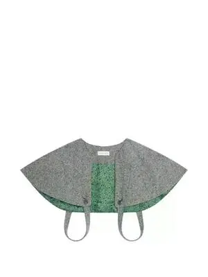 Dries Van Noten Wool Tweed Cape - Grey