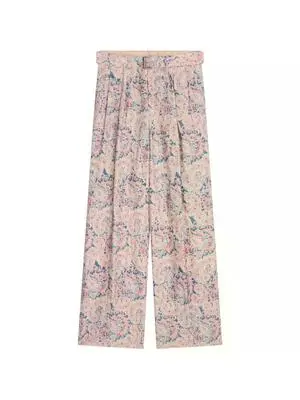 Dries Van Noten Belted Jacquard Pants - Neutrals