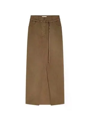 Dries Van Noten Long Overdyed Skirt - Brown