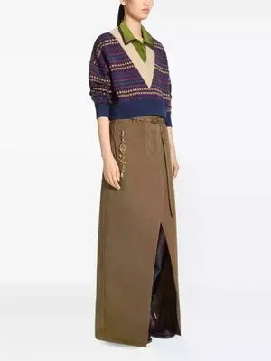 Dries Van Noten Long Overdyed Skirt