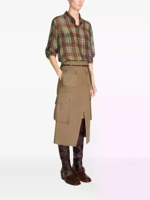 Dries Van Noten Cotton Poplin Cargo Skirt