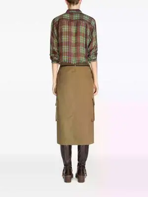 Dries Van Noten Cotton Poplin Cargo Skirt