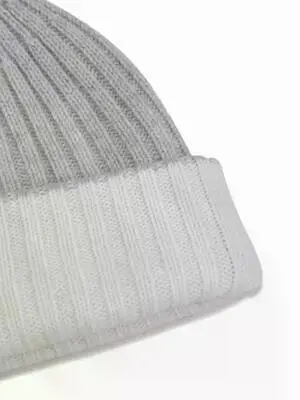 Fedeli Two-tone Ribbed-knit Beanie Hat