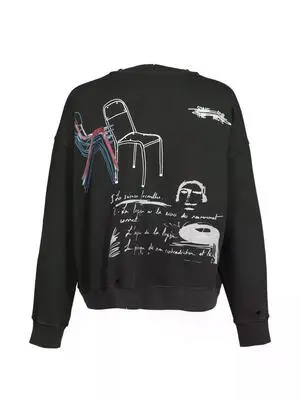 SONG FOR THE MUTE Distressed Graphic-print Sweatshirt