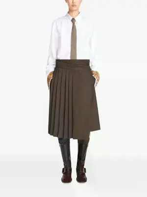 Dries Van Noten Pleated Viscose Skirt