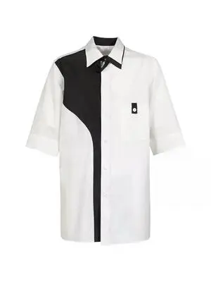 Yohji Yamamoto Two-tone Short-sleeved Shirt - White