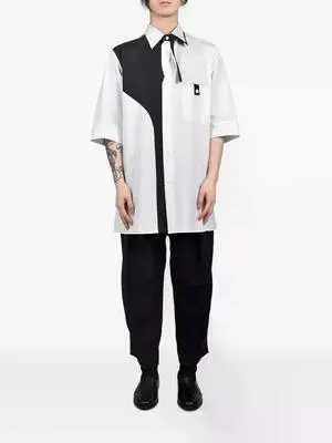 Yohji Yamamoto Two-tone Short-sleeved Shirt - White