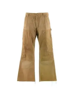 SAINT MXXXXXX Distressed Double-knee Trousers - Neutrals