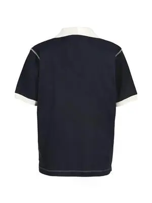 NICHOLAS DALEY Striped Embroidered-patch Rugby Polo Shirt