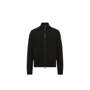 Moncler Cashmere And Wool Zip-up Cardigan - Black