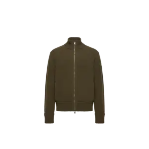 Moncler Cashmere & Wool Zip-up Cardigan - Green