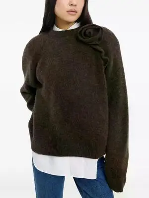 ROTATE BY BIRGER CHRISTENSEN Alpaca And Wool Blend Floral Jumper