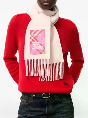 Burberry Narrow Check Label Cashmere Scarf