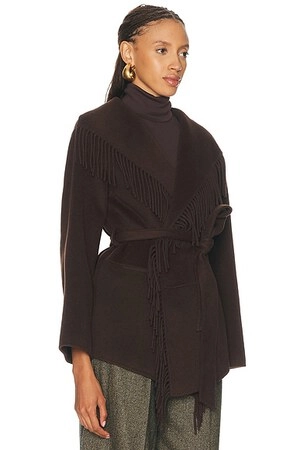 Simkhai Rowen Fringe Jacket - Chocolate